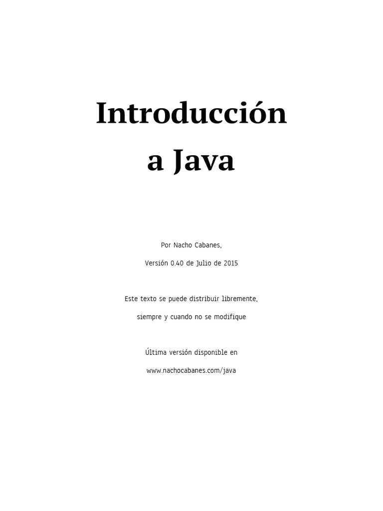 Introducción A La Programacion Con Java | Descargar gratis PDF | Java ...