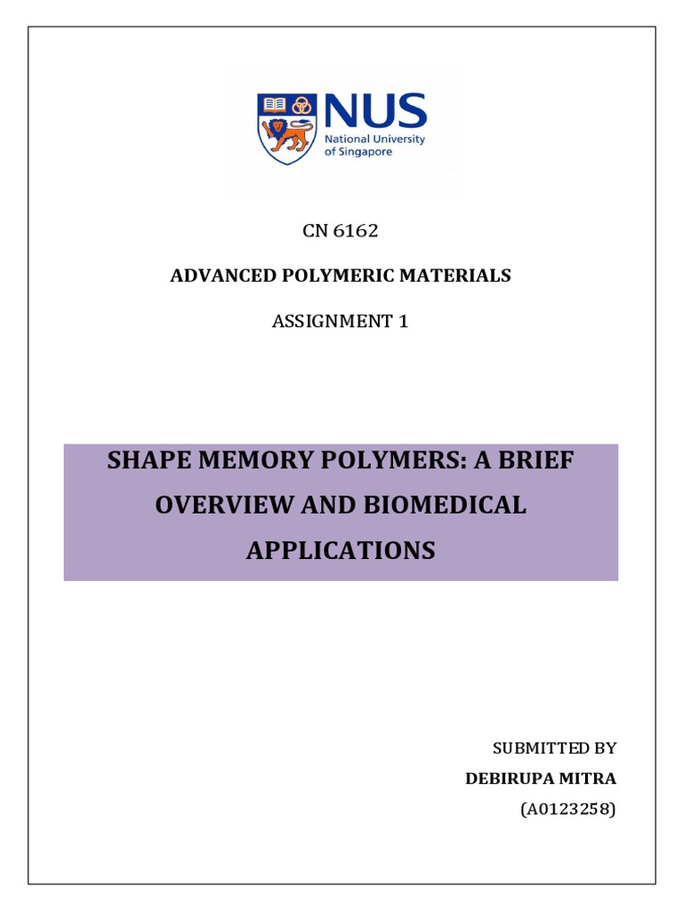 Shape Memory Polymers in Biomedicine | PDF | Polymers | Cross Link