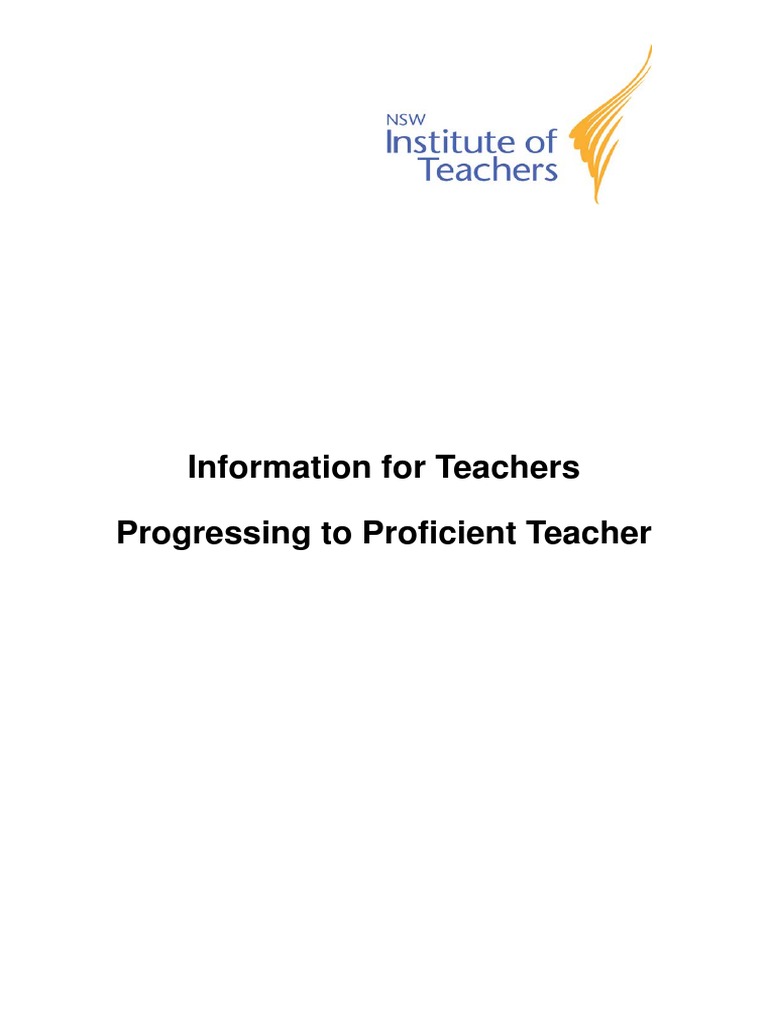Information For Teachers Progressing To Proficient Teacher | PDF ...