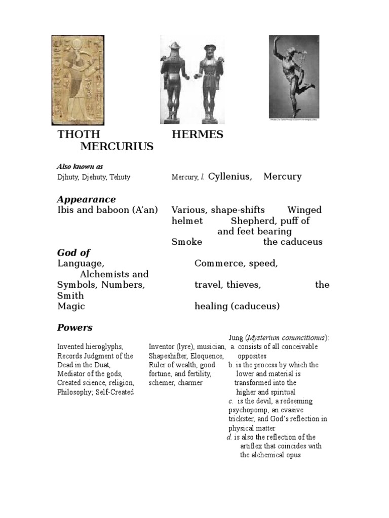 Thoth Hermes Mercuri Us | PDF | Alchemy | Mythology