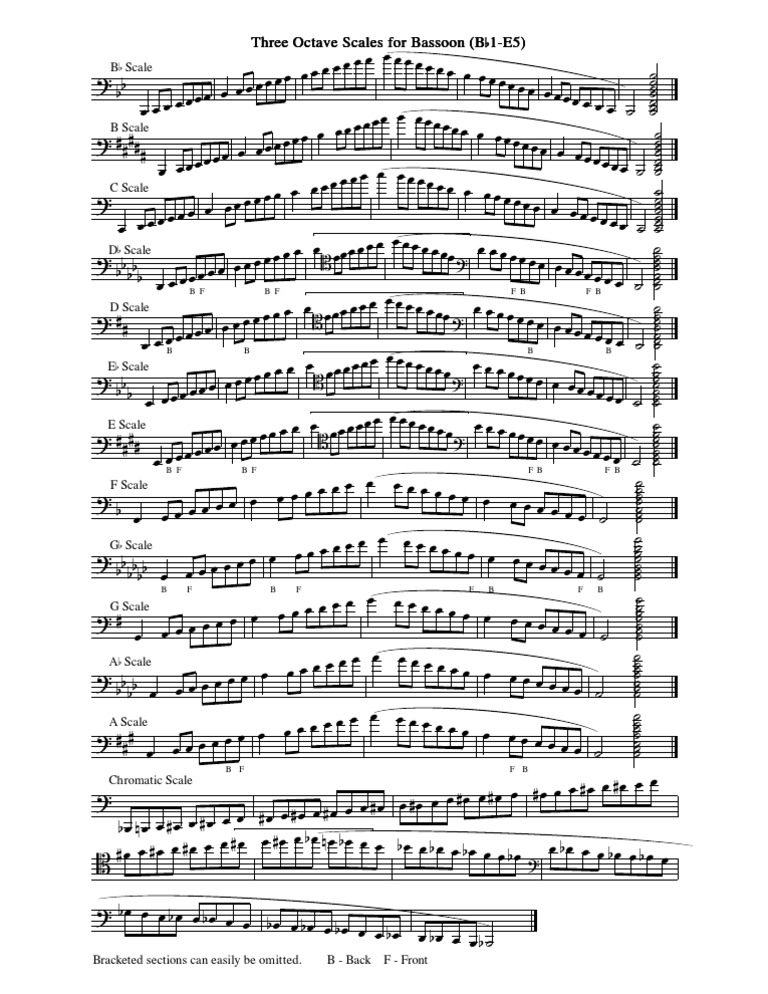 Bassoon Scales 3 | PDF | Théorie de la musique | Hauteur (musique)