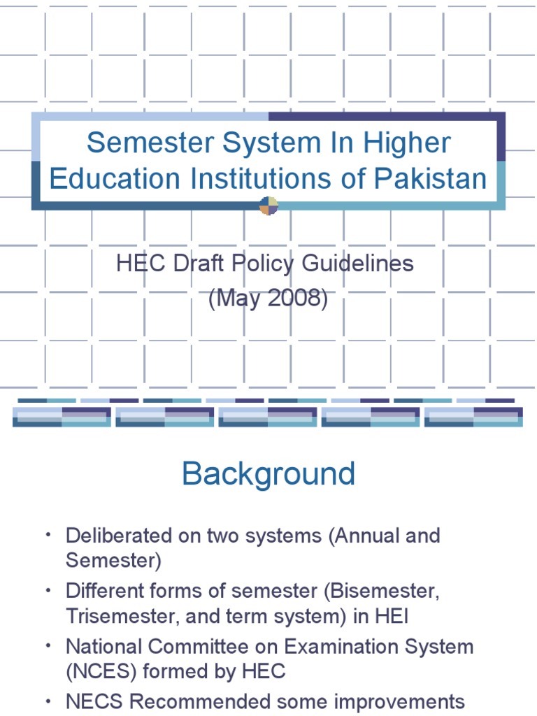 HEC Policy- Semester System Guidelines | Course Credit | Bachelor's Degree