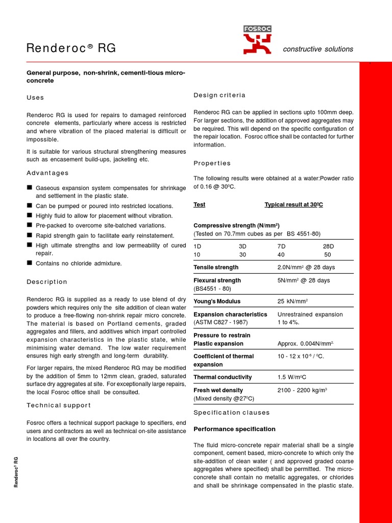 Renderoc HS Xtra: Fibre Reinforced, Shrinkage Controlled,, 46% OFF