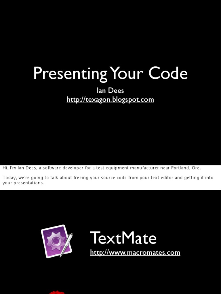 Presenting Your Code | PDF | Html | Source Code