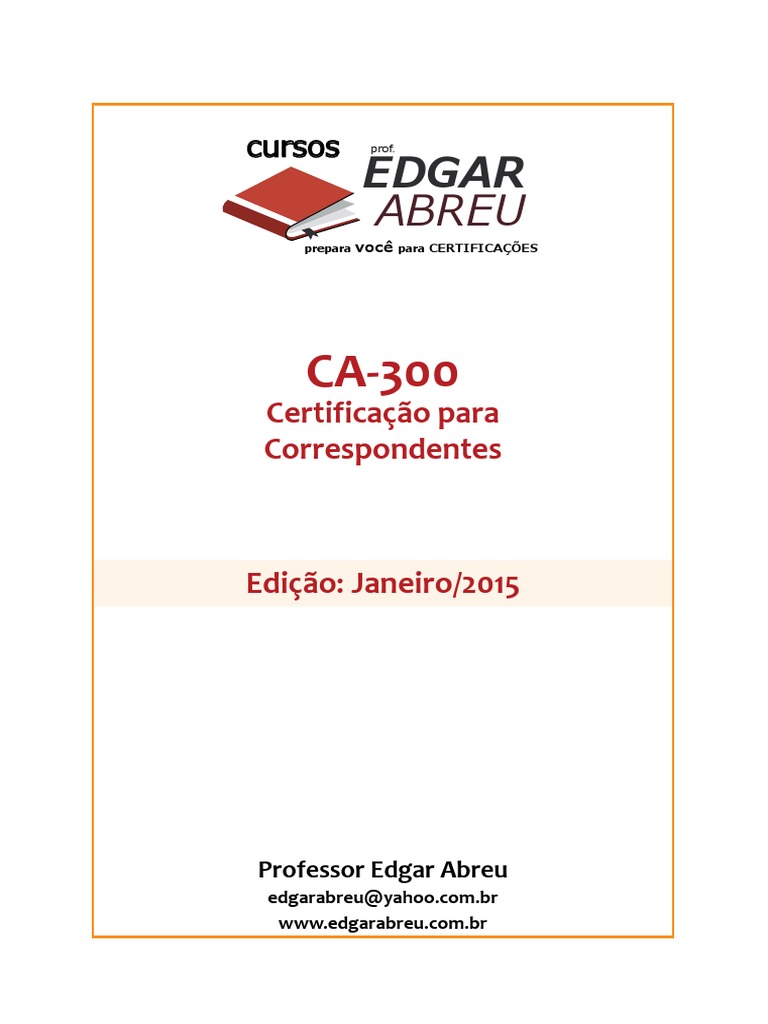 CA-300 - Edgar Abreu PDF | PDF | Conta de transação | Investimentos