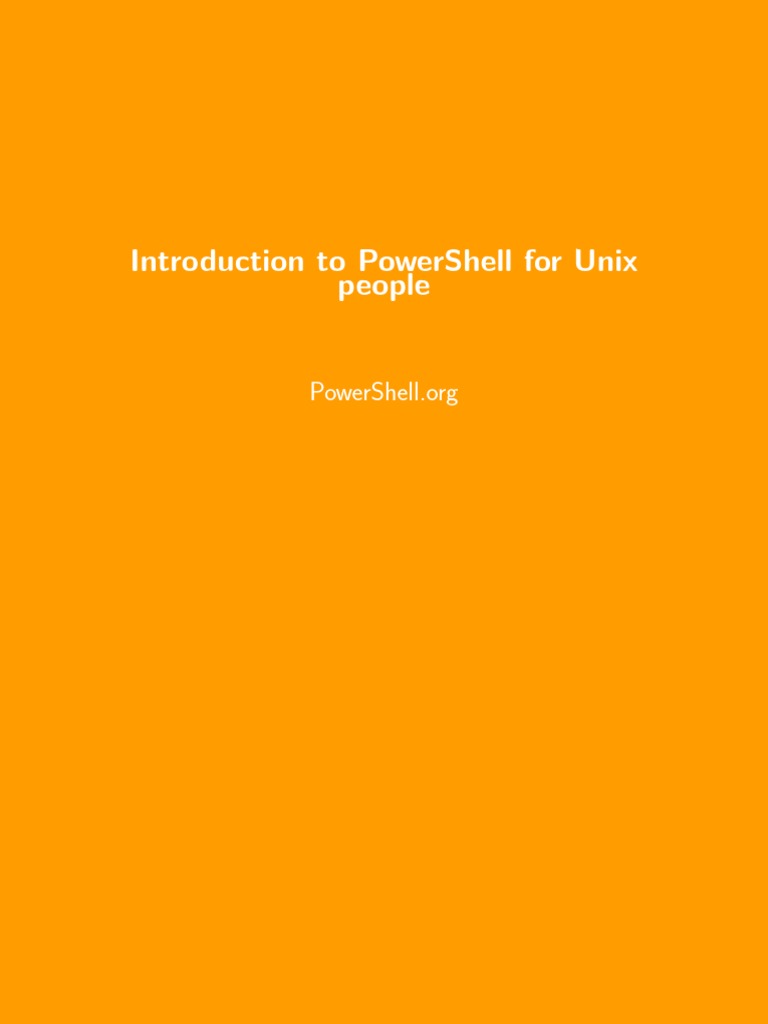 Powershellorg A Unix Persons Guide To Powershell Master Pdf Unix 0357