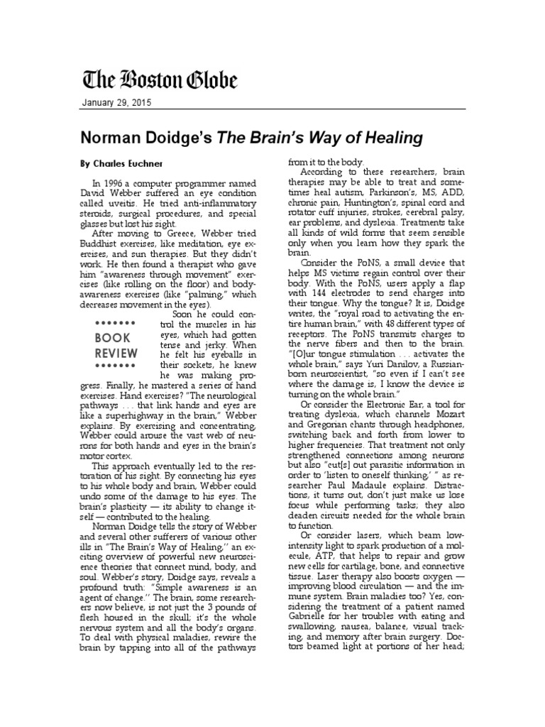 Norman Doidge's The Brain's Way of Healing: Book Review | PDF | Brain ...