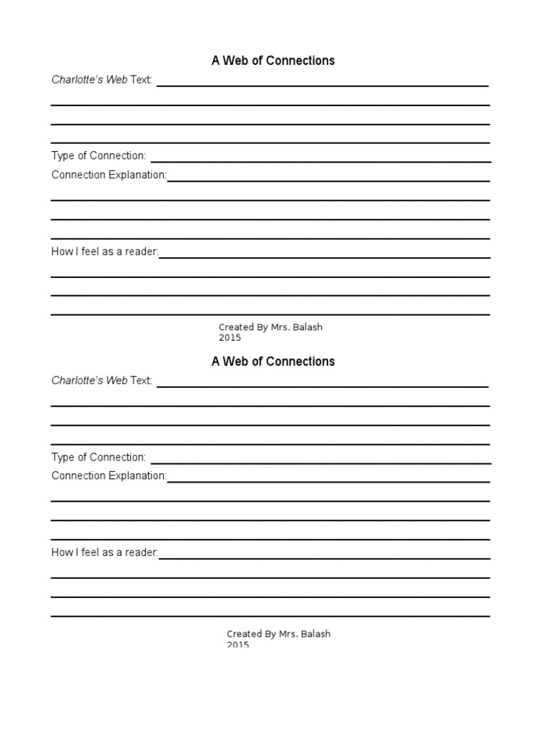 Charlottes Web - Connections | PDF | Finance & Money Management ...