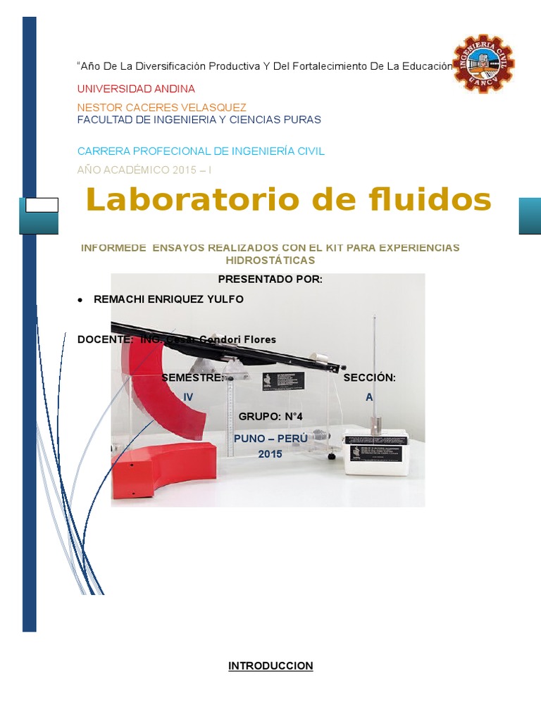 Informe Fluidos 2 | PDF | Presión | Fuerza