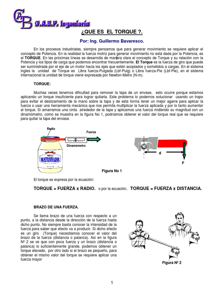 Que Es El Torque | PDF | Esfuerzo de torsión | Perforar