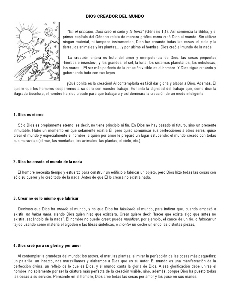 Dios Creador Del Mundo | PDF | Mitos de la creación | Dios