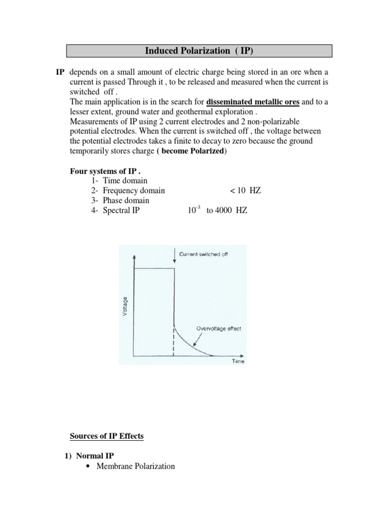 Induced Polarization Survey Techniques | PDF | Electrical Resistivity ...