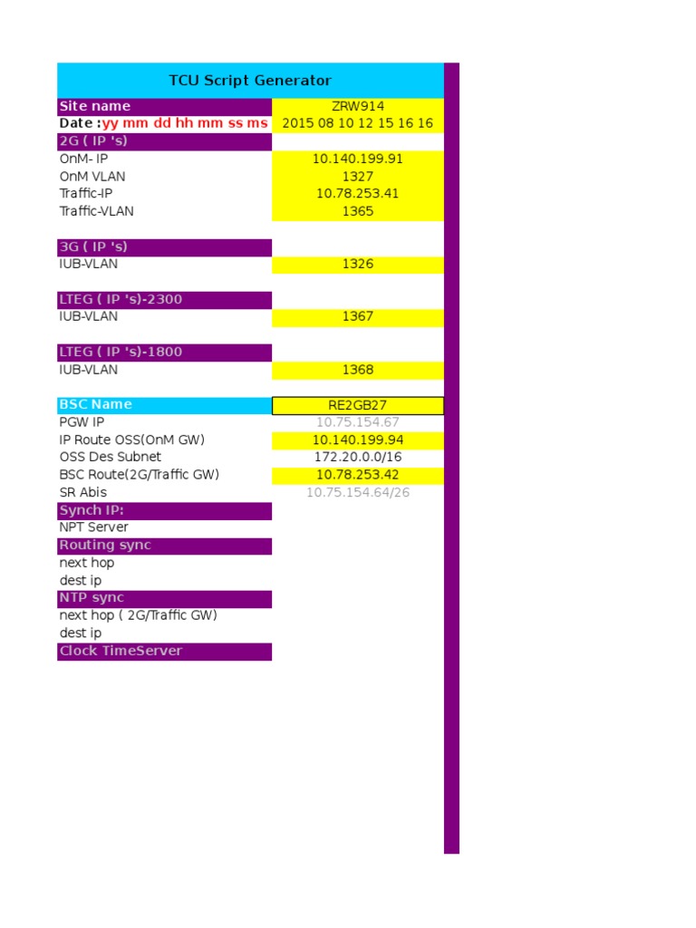 TCU Script Tool Rev02-Kk-edit | PDF | Networking Standards | Telecommunications Infrastructure