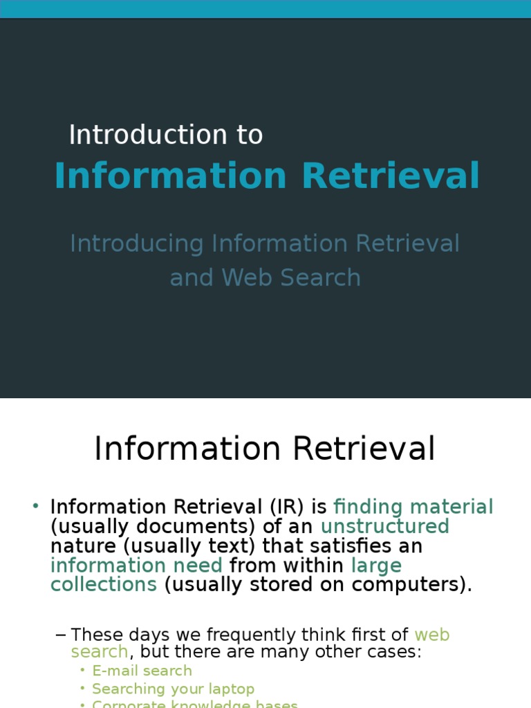 Introduction To: Information Retrieval | Download Free PDF | Search ...
