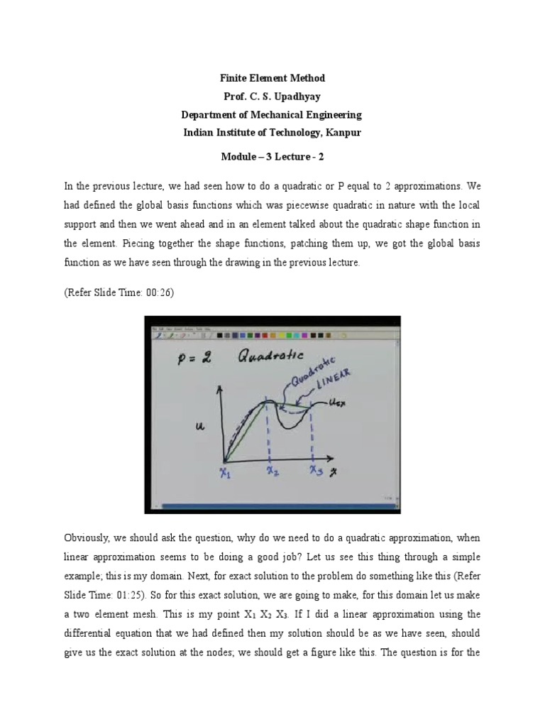 Finite Element Method Mod-3 Lec-2 | PDF | Derivative | Finite Element Method