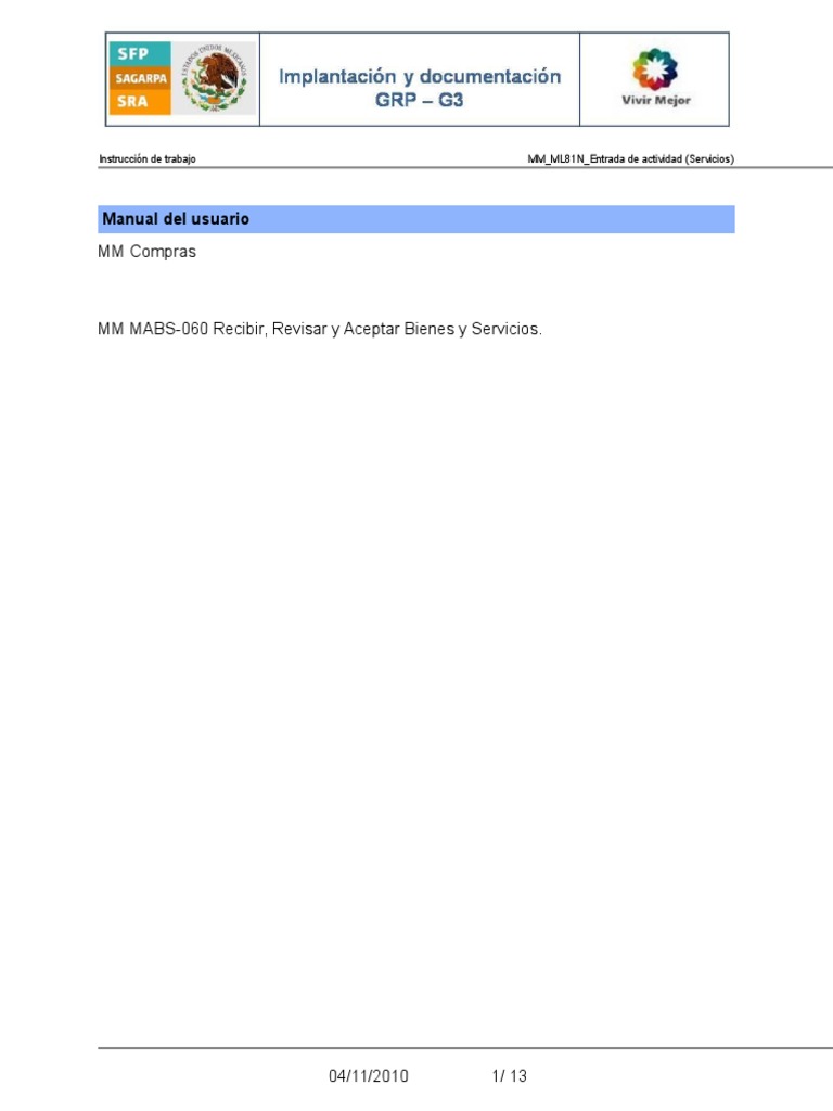 MM ML81N Entrada de Actividad (Servicios) | PDF | Point and Click ...