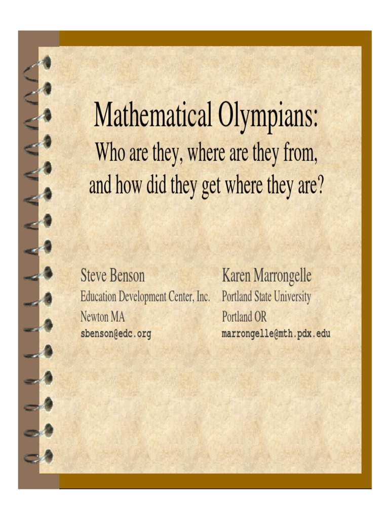 All About Math Olympics | PDF | Cognition | Schools