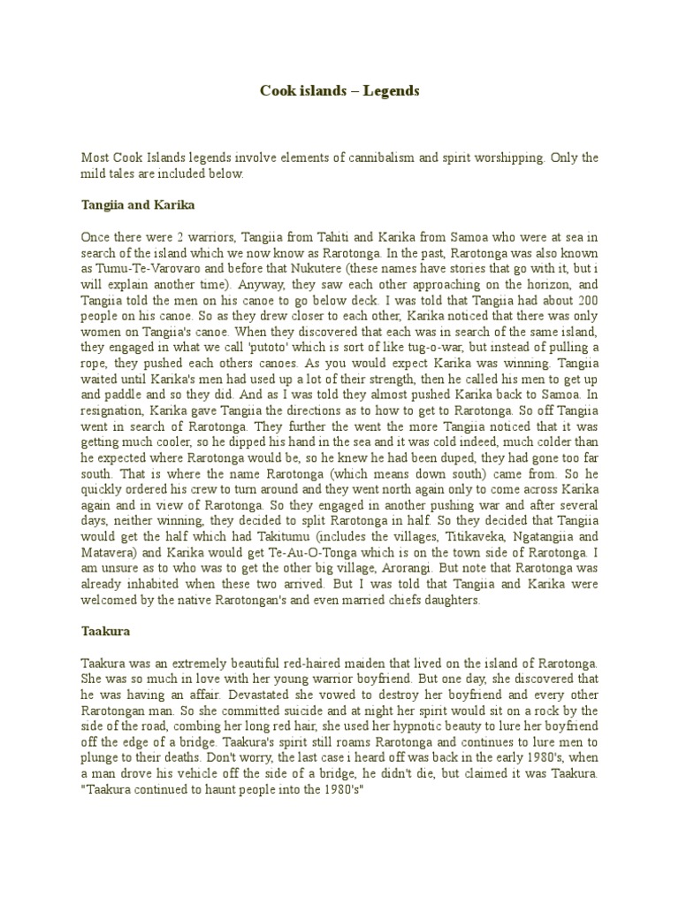 cook islands – legends