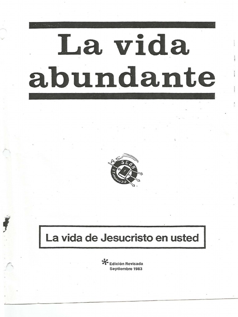 La vida abundante-La vida de Jesucristo en usted SEAN.pdf | Cristo (título) | Pecado
