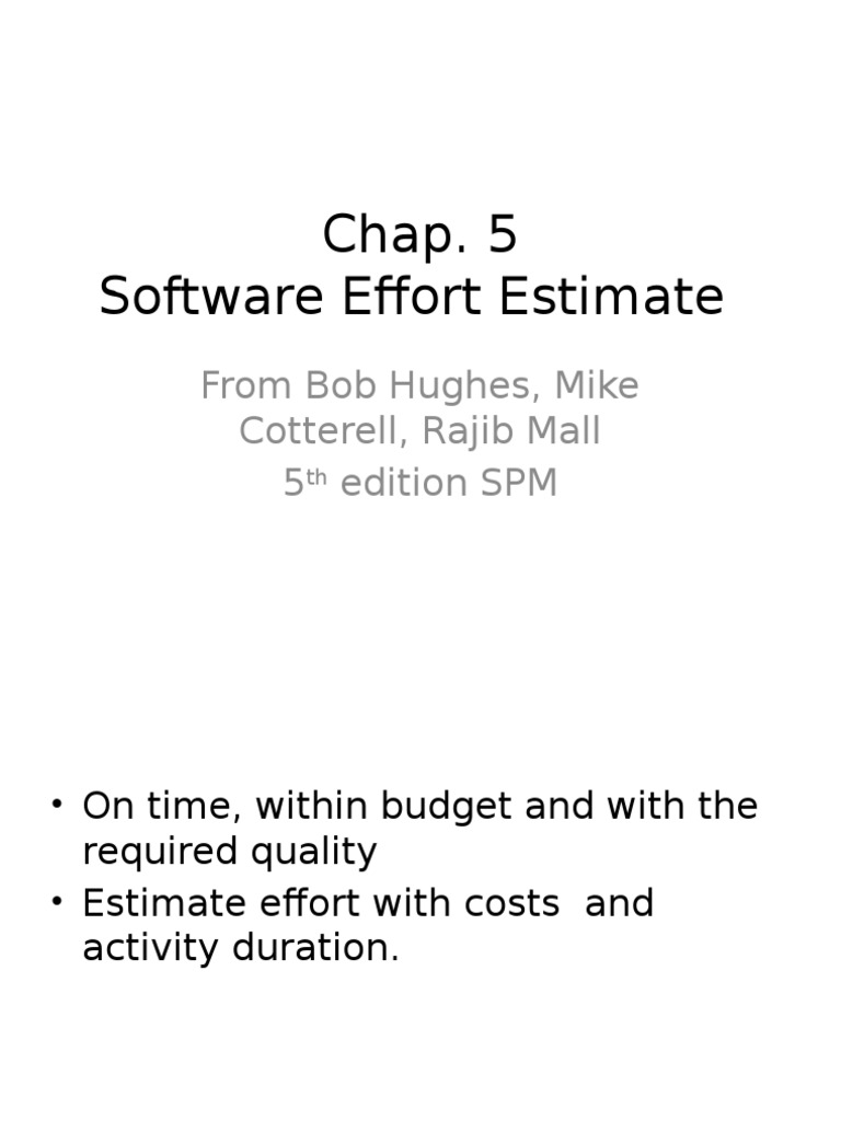Chapter 5 Software Effort Estimation | PDF
