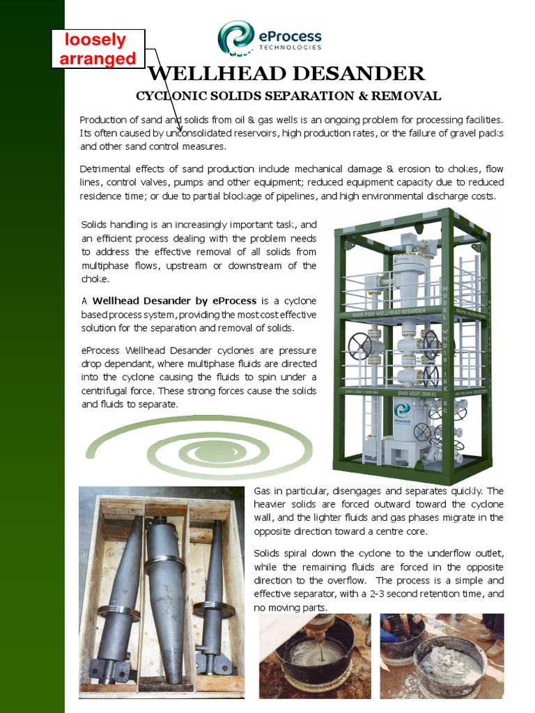 Wellhead Desander Brochure | PDF | Oil Well | Pump