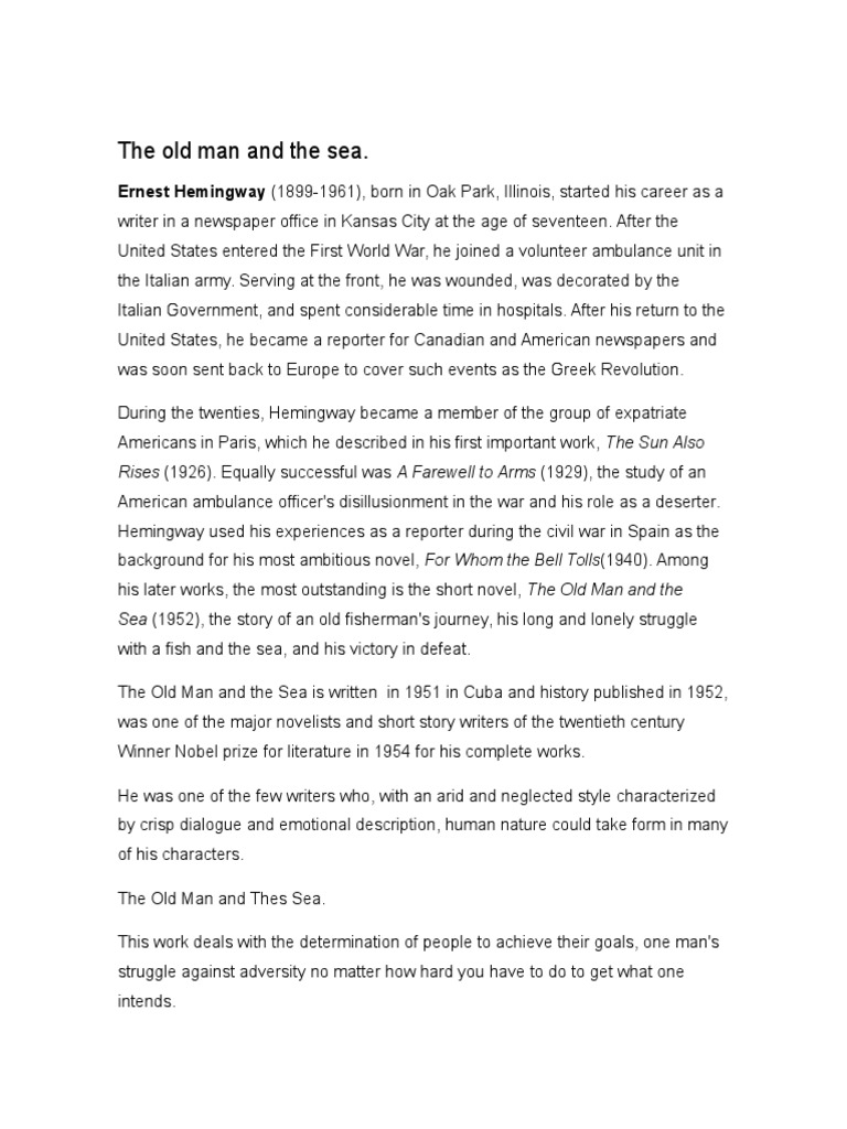 The Old Man and the Sea Summary | Ernest Hemingway | Fiction & Literature