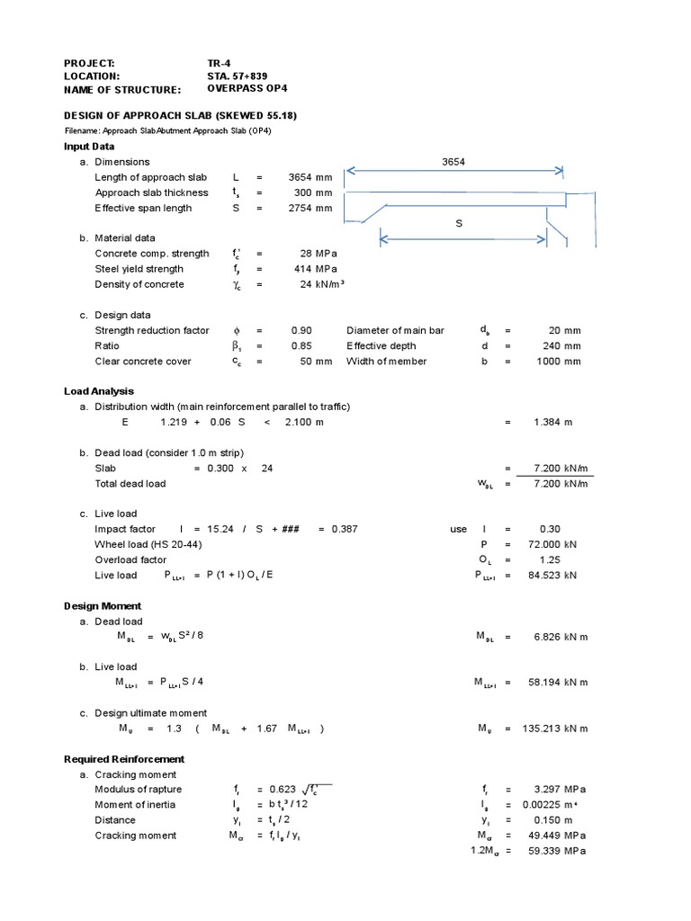 Approach Slab Design | PDF | Strength Of Materials | Building Technology