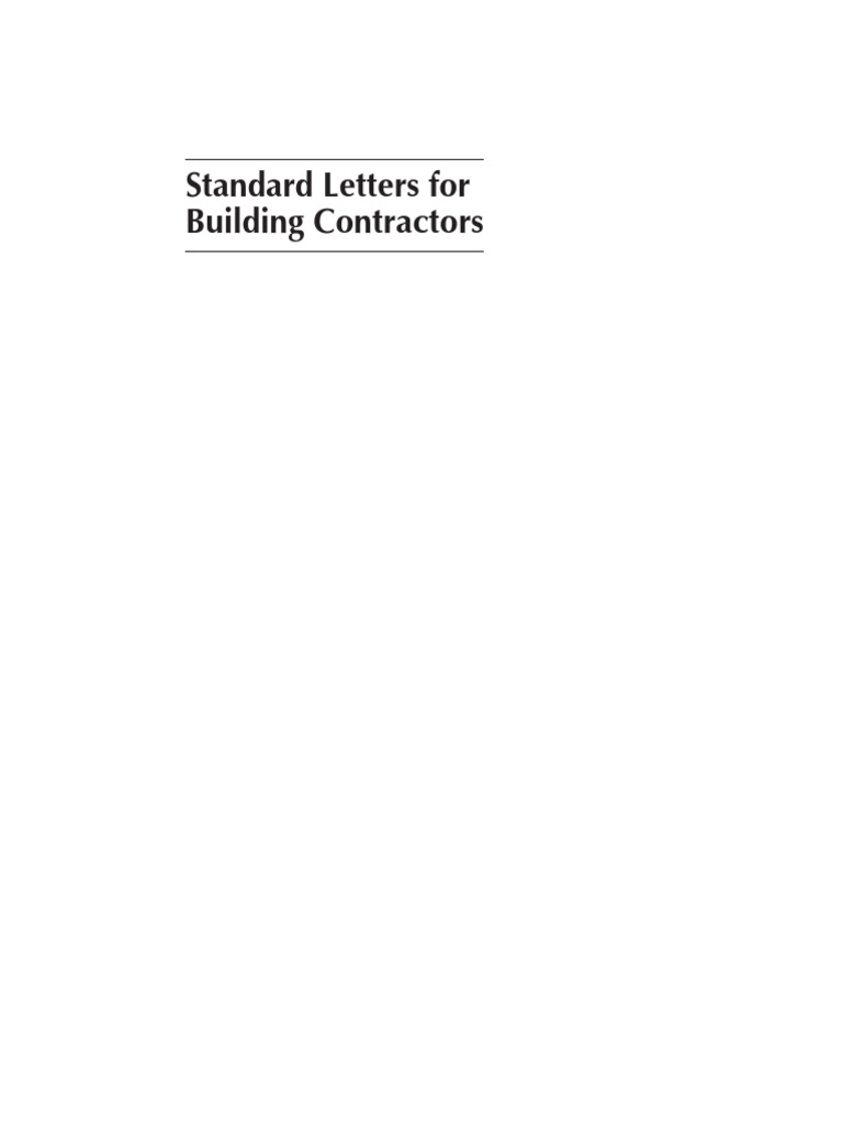 Letters For Construction | PDF | Architect | Professional Liability ...