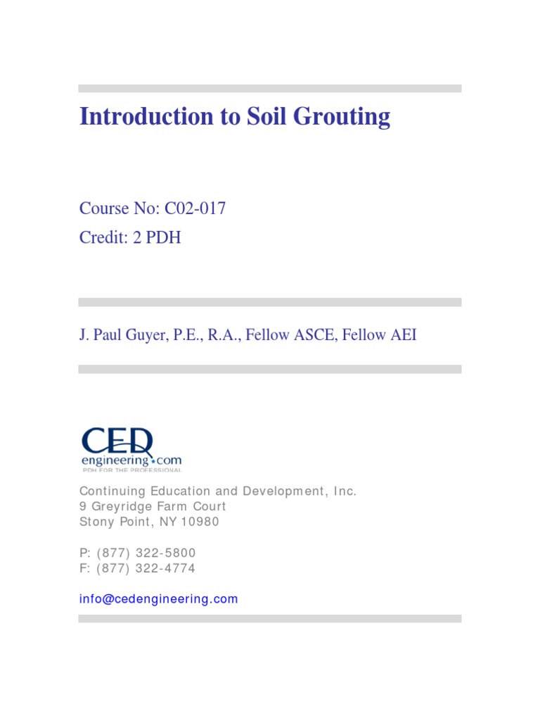 An Introduction To Soil Grouting | PDF