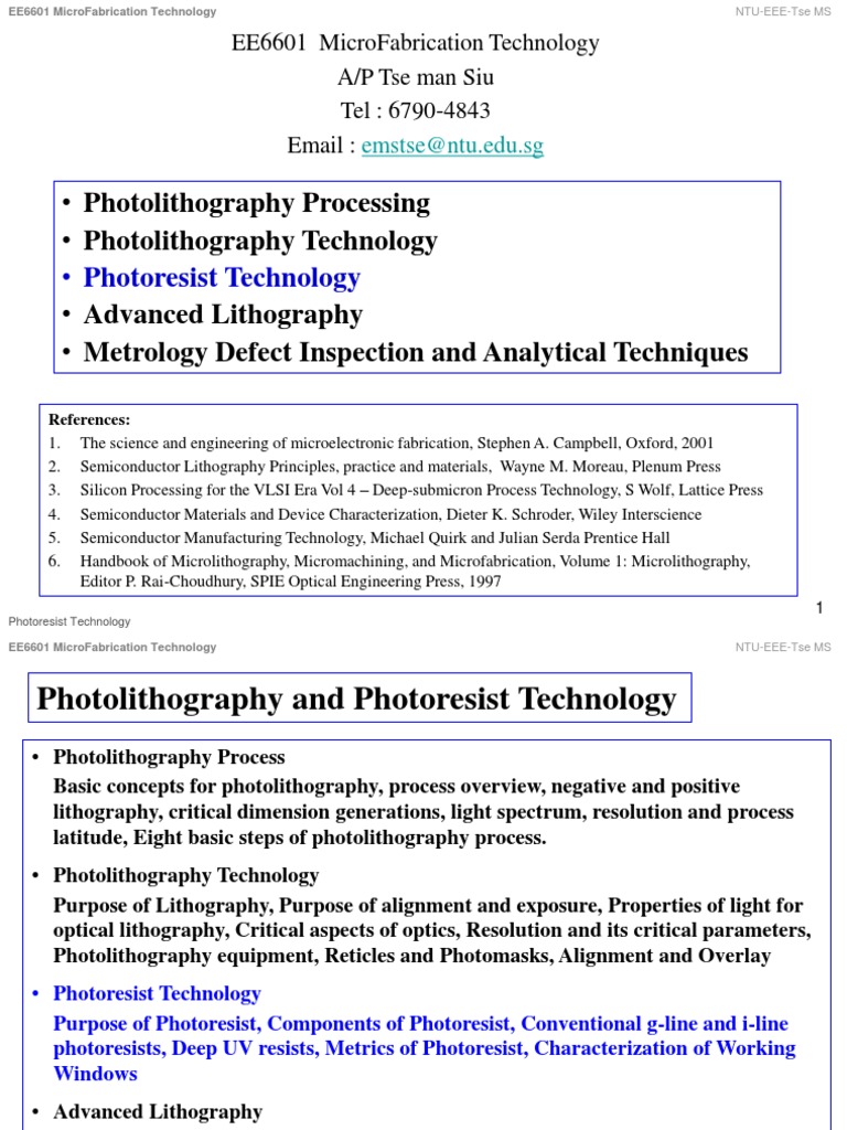 3 - Photoresist Technology | PDF | Photolithography | Ultraviolet