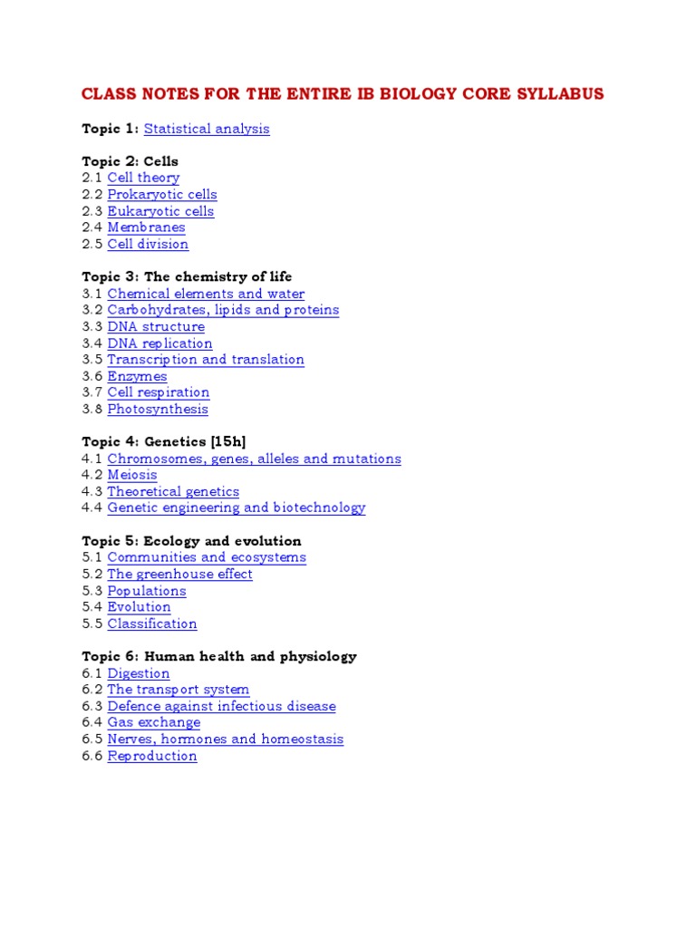 Ib Notes 1,2,3,4,5,6 | PDF | Rna | Zygosity