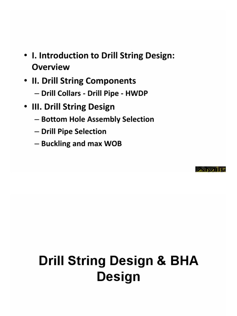 Drill String Design and Components Overview | PDF | Buckling | Strength ...