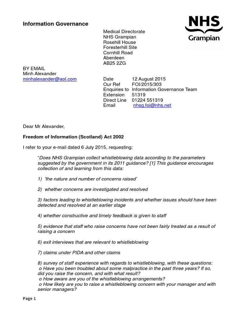 Information Governance: Freedom of Information (Scotland) Act 2002 ...