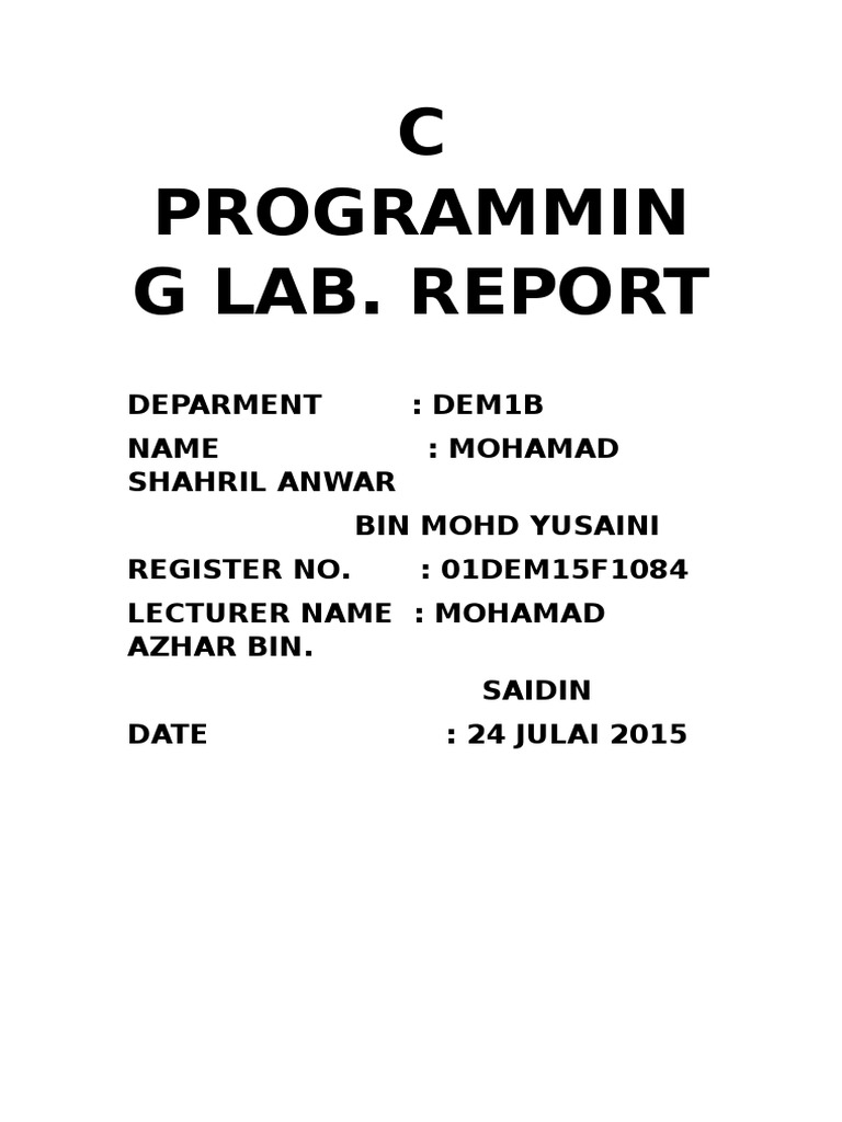 Assignment C Programming | PDF