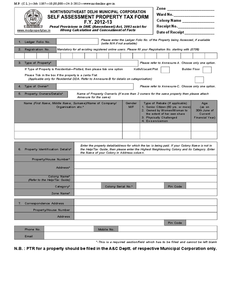 Property Tax Filing Guide for Delhi | PDF | Tax Refund | Present Value