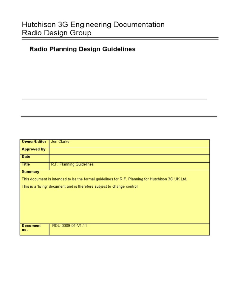 Radio Planning Design Guidelines | Antenna (Radio) | Radio Technology
