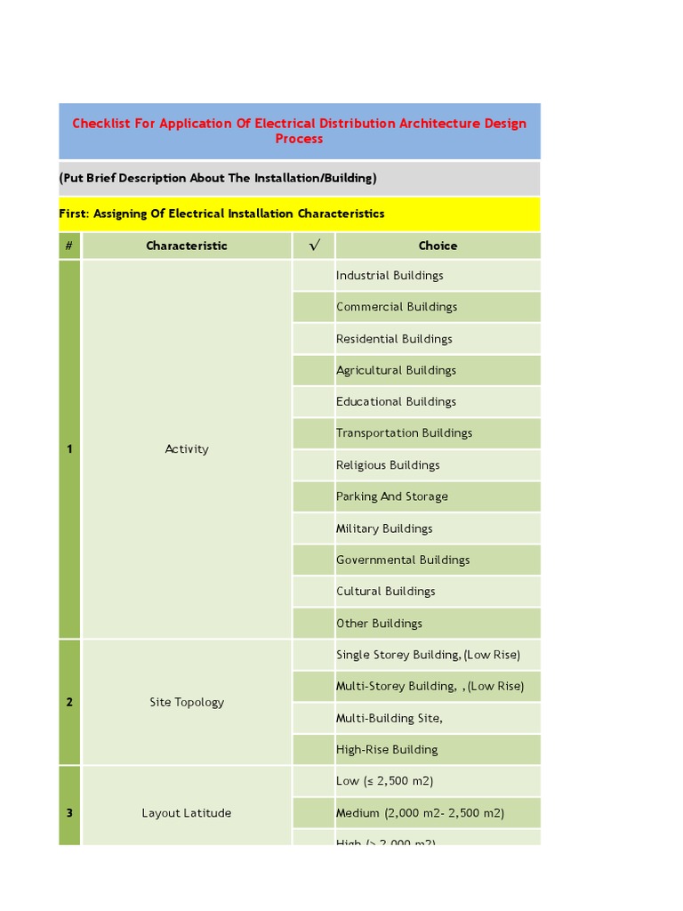 Checklist For Electrical Design | PDF | Electrical Substation | Transformer