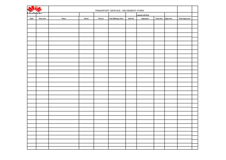 Car Movement Form Template3 | PDF