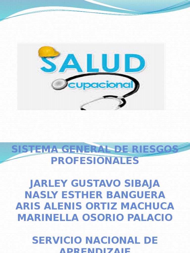 Diapositivas de Salud Ocupacional | PDF | Derecho laboral | Salario mínimo