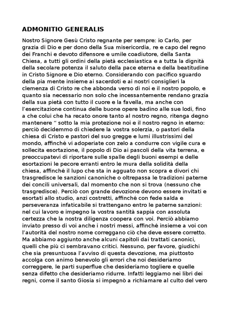 Admonitio Generalis | PDF