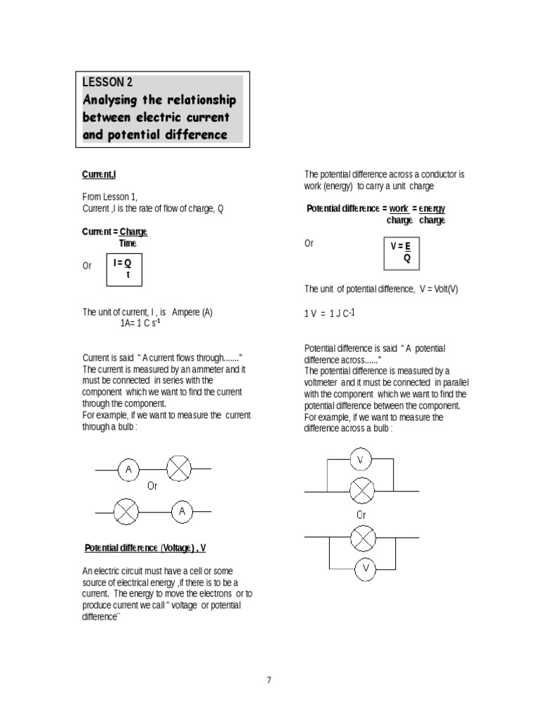 LESSON 7.2 Physics Form 5 | PDF | Electric Current | Electrical ...