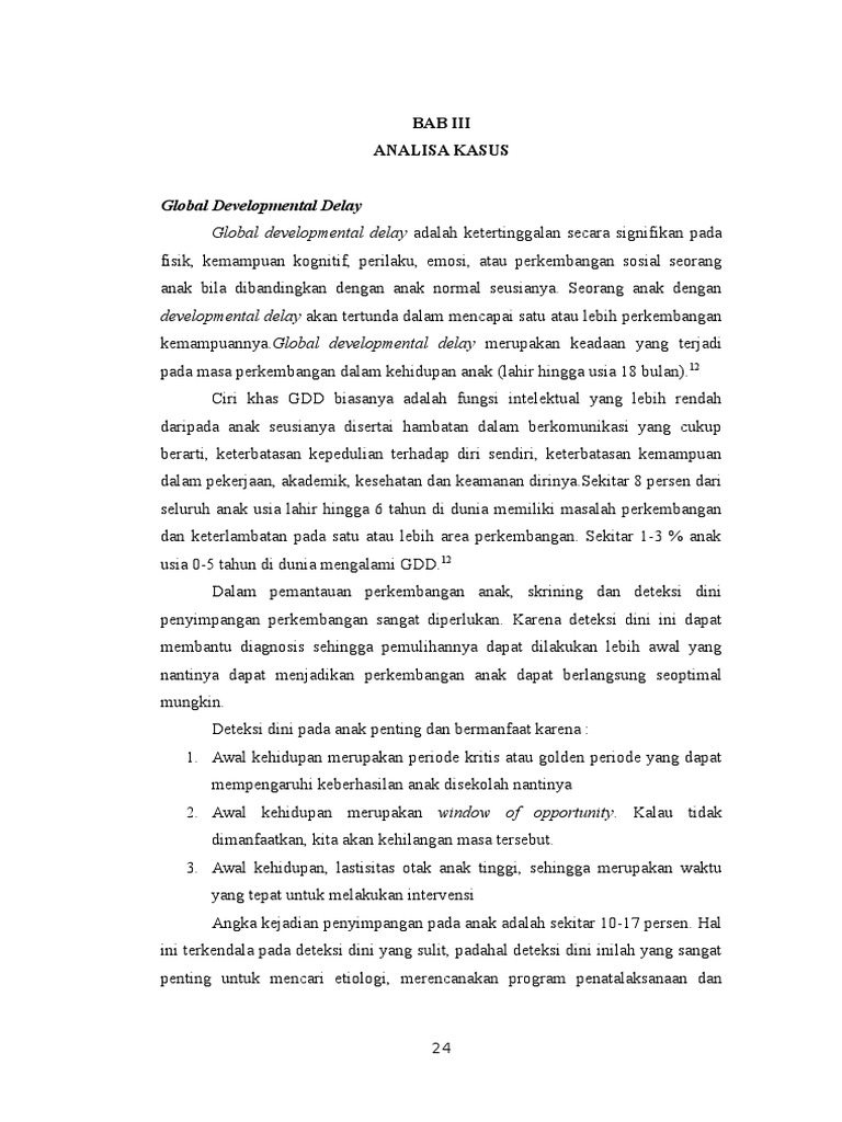 Analisa Kasus Global Developmental Delay | PDF