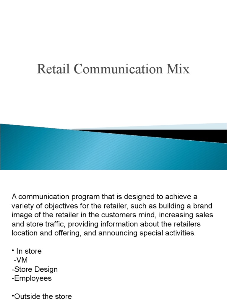 Retail Communication Mix Strategies | PDF | Retail | Advertising