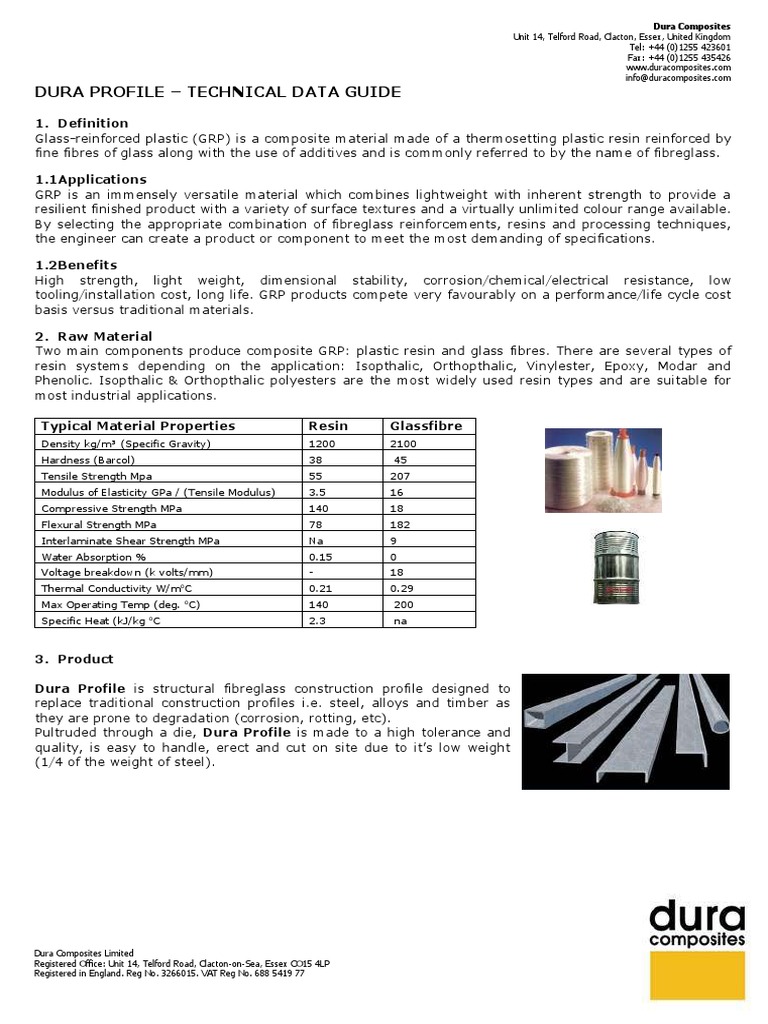 Dura Profile Technical Specification | PDF | Fiberglass | Composite ...