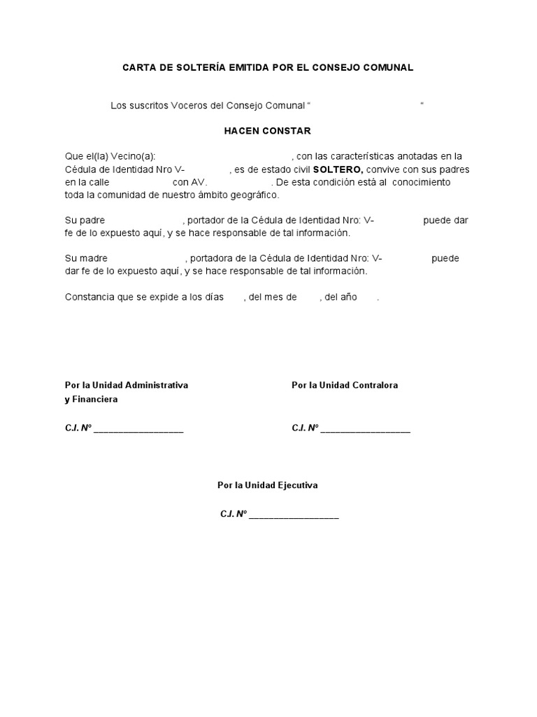 Carta de Solteria PDF | PDF | Gobierno y personalidad