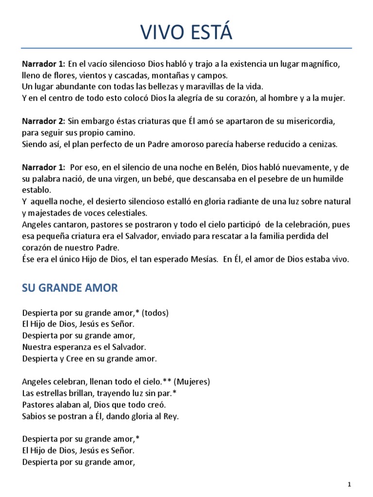 Vivo Está Letra (Español) | PDF | Cristo (título) | Poncio Pilato
