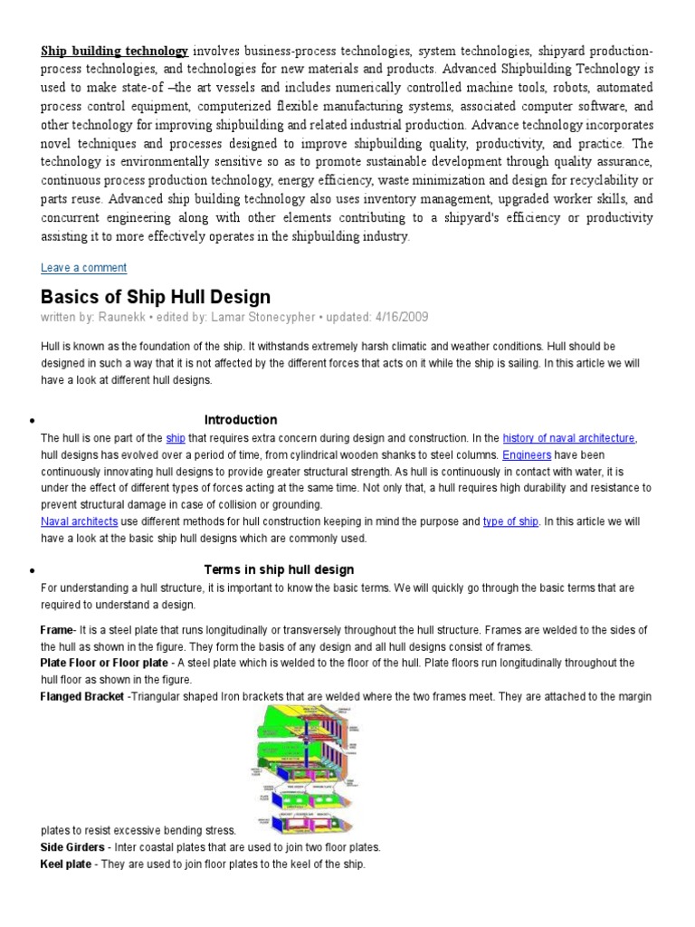 Basics of Ship Hull Design | PDF | Hull (Watercraft) | Ships