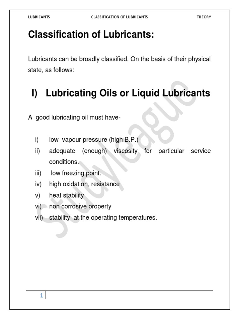 Classification of Lubricants | PDF | Lubricant | Soap
