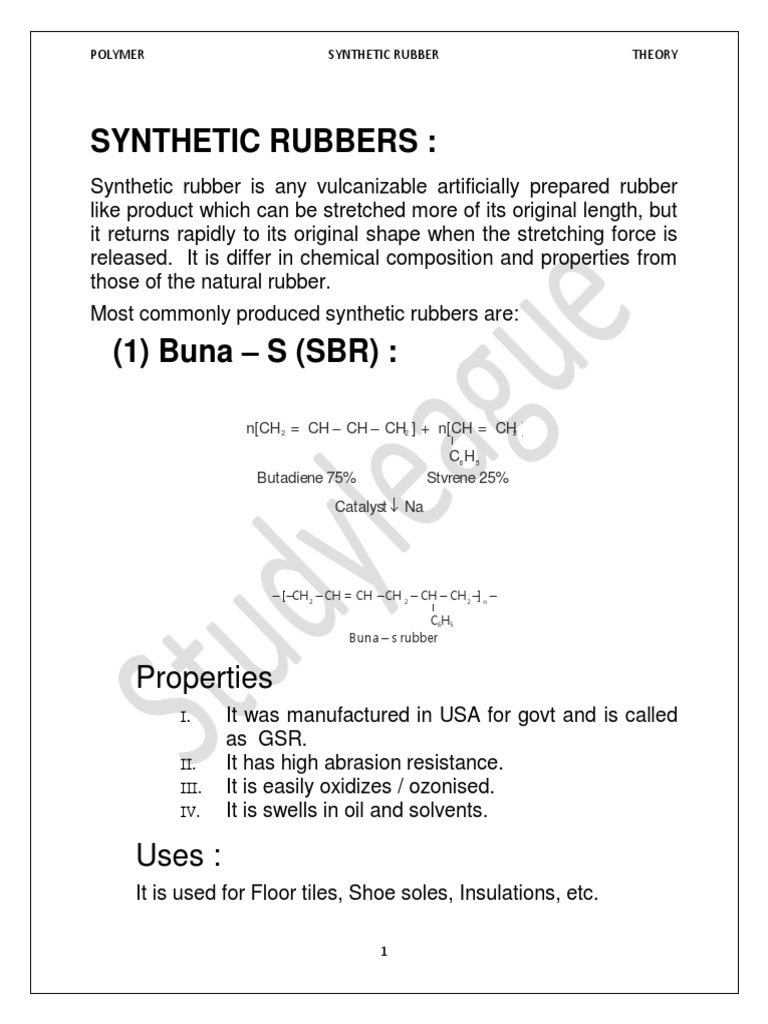 Synthetic Rubber | PDF | Science & Mathematics
