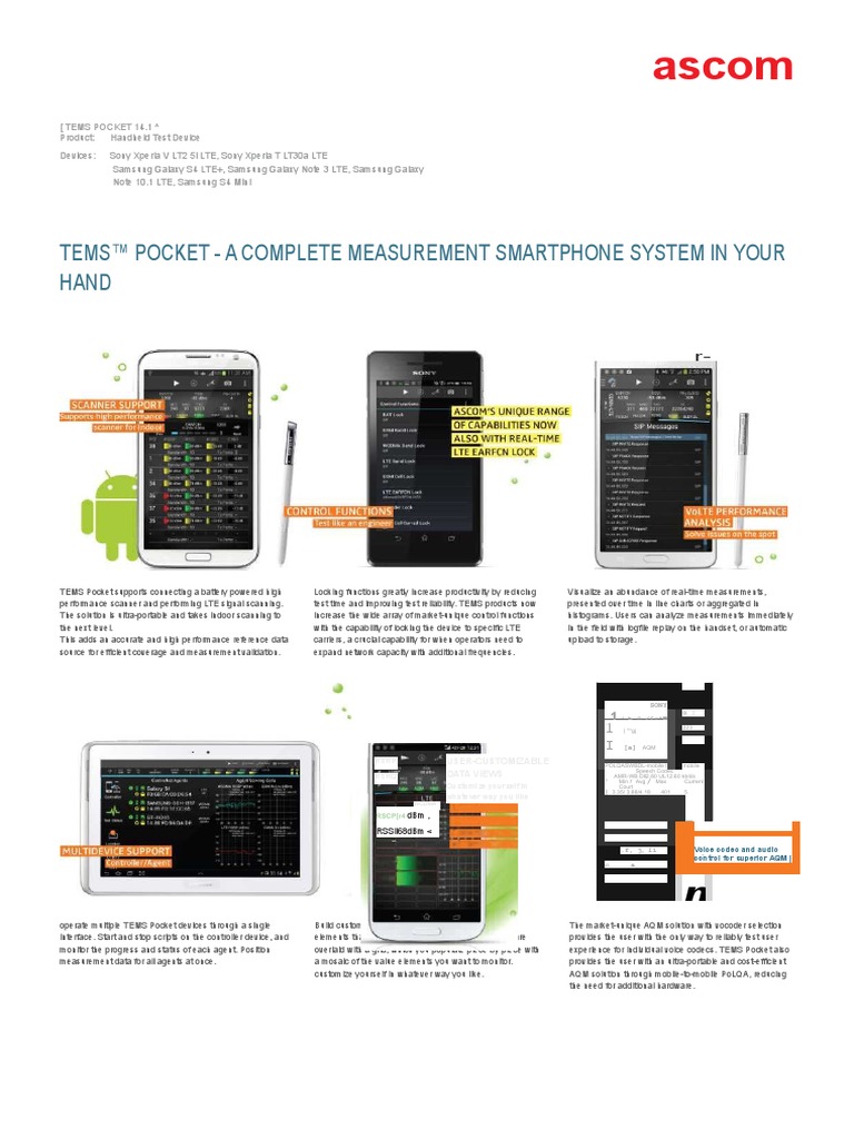 Tems Pocket 14.1 Feature Specific Datasheet | PDF | High Speed Packet Access | Lte ...